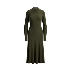 Ralph Lauren Parson Rib-knit Silk-blend Day Dress