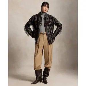 Ralph Lauren Fringe-trim Leather Jacket