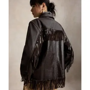 Ralph Lauren Fringe-trim Leather Jacket