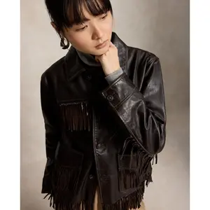 Ralph Lauren Fringe-trim Leather Jacket
