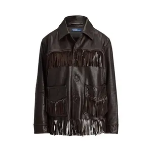 Ralph Lauren Fringe-trim Leather Jacket