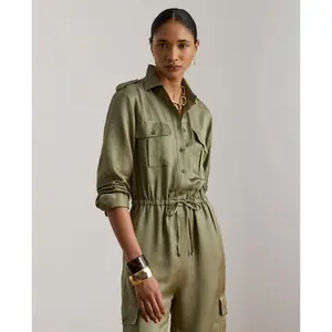 Ralph Lauren Shantung Cargo Jumpsuit
