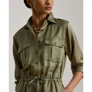 Ralph Lauren Shantung Cargo Jumpsuit