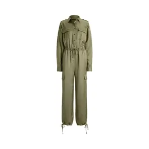 Ralph Lauren Shantung Cargo Jumpsuit