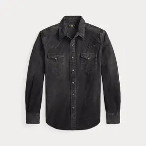 Ralph Lauren Slim Fit Corduroy Western Shirt - Black