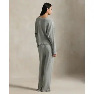 Ralph Lauren Striped Waffle-knit Long-sleeve Pj Set