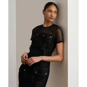 Ralph Lauren Mesh Short-sleeve Shift Dress