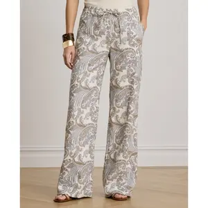 Ralph Lauren Paisley Linen Wide-leg Pant