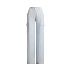 Ralph Lauren Pinstripe Linen Wide-leg Cargo Pant