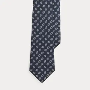 Ralph Lauren Linked-cubes Silk Twill Tie - Navy