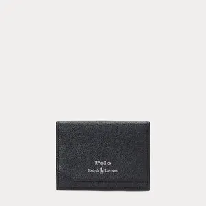 Ralph Lauren Pebbled Leather Folded Card Case - Black