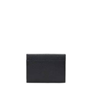 Ralph Lauren Pebbled Leather Folded Card Case - Black