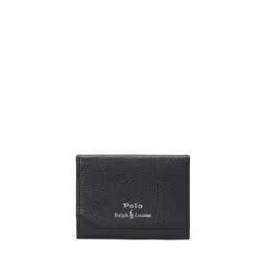 Ralph Lauren Pebbled Leather Folded Card Case - Black