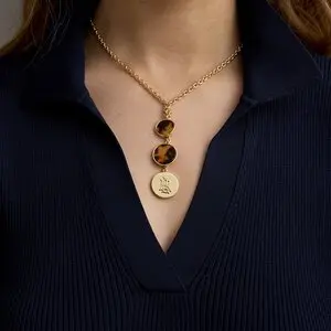 Ralph Lauren Plated Tortoiseshell Y-necklace - Gold