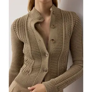 Ralph Lauren Cotton-blend Mockneck Cardigan