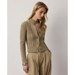 Ralph Lauren Cotton-blend Mockneck Cardigan