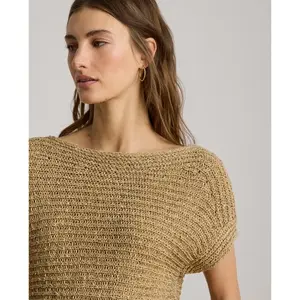 Ralph Lauren Rib-knit Short-sleeve Sweater - Birch Tan