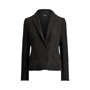 Ralph Lauren Chalk-stripe Linen Canvas Blazer