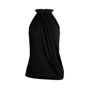 Ralph Lauren Pleated Stretch Jersey Halter Top