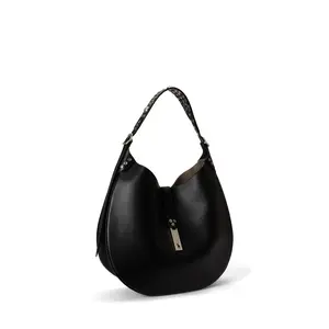 Ralph Lauren Polo Id Stud Leather Large Shoulder Bag