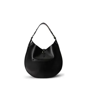 Ralph Lauren Polo Id Stud Leather Large Shoulder Bag
