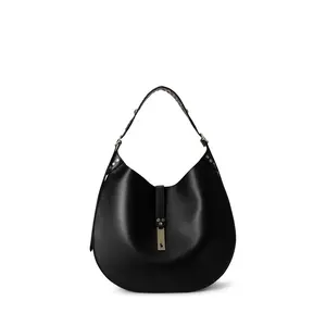 Ralph Lauren Polo Id Stud Leather Large Shoulder Bag