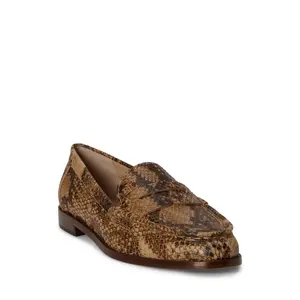 Ralph Lauren Wynnie Python-embossed Leather Loafer