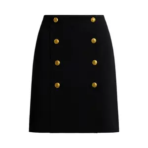 Ralph Lauren Double-breasted Sablé Wrap Miniskirt