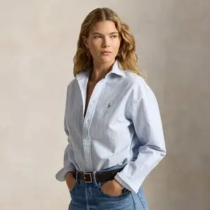 Ralph Lauren Relaxed Fit Cotton Oxford Shirt - Blue Multi
