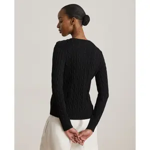 Ralph Lauren Button-trim Cable-knit Sweater - Black