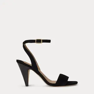 Ralph Lauren Gracy Sheep-suede Sandal - Black