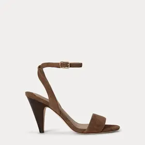 Ralph Lauren Gracy Sheep-suede Sandal - Light Tobacco