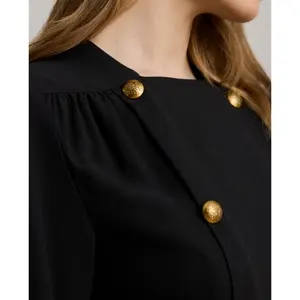 Ralph Lauren Double-breasted Georgette Dress
