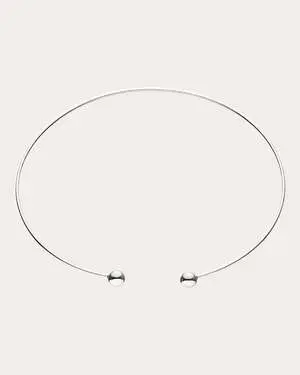 GUZEMA 18k Gold Orbs Collar Necklace - Silver