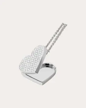 GUZEMA Diamond Heart Locket Necklace