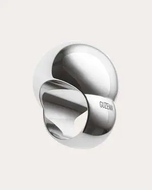 GUZEMA 18k Gold Bold Orb Ring - Silver