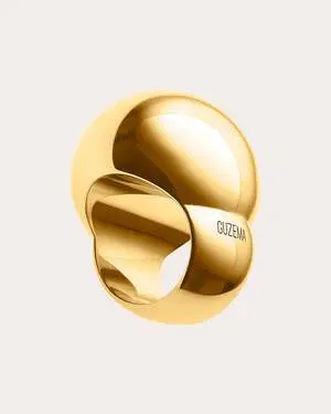 GUZEMA 18k Gold Bold Orb Ring - Silver