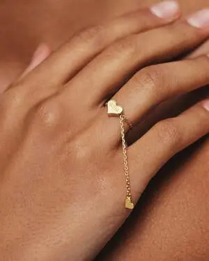 GUZEMA 18k Gold Heart Transformer Ring - White Gold
