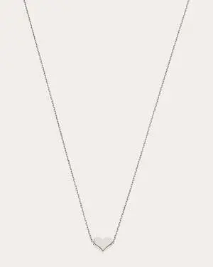 GUZEMA 18k White Gold Heart Pendant Necklace 18k Gold - Silver