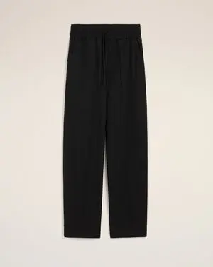 AMI Paris Elasticated-waist Wool Trousers - Black