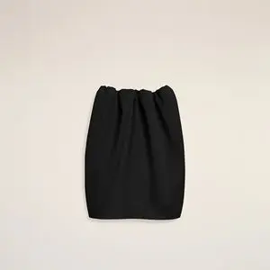 AMI Paris Midi Gathered Satin Skirt