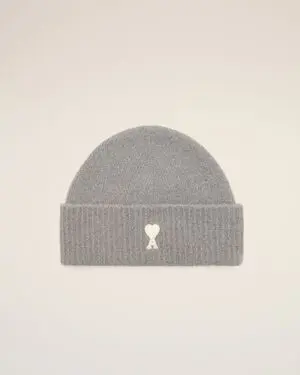 AMI Paris Grey Alpaca Beanie