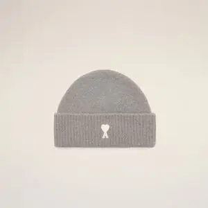 AMI Paris Grey Alpaca Beanie
