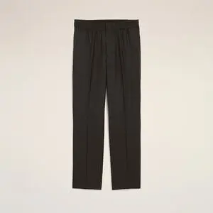 AMI Paris Grey Elasticated-waist Striped Wool Trousers Grey