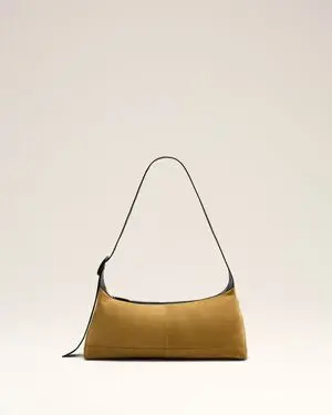 AMI Paris Small Beige Cowhide Leather Etienne Crossbody Bag Beige