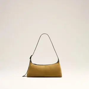 AMI Paris Small Beige Cowhide Leather Etienne Crossbody Bag Beige