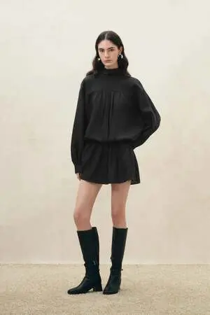 Fabrique Sydney Scarf Tie Layered Shirt Dress