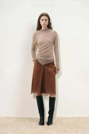 Fabrique Severine Runched Sheer Top