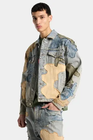 Dsquared2 Sand Camo Oversized Jean Jacket