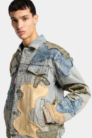 Dsquared2 Sand Camo Oversized Jean Jacket